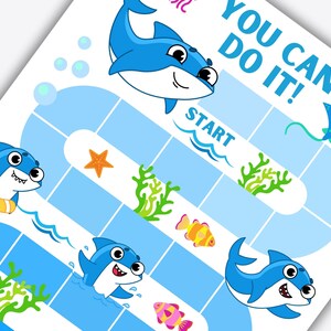 Printable Potty Training Chart, Shark Reward Chart, Kids Reward Chart ...