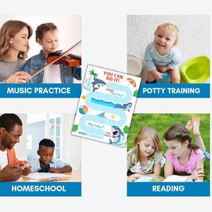 Shark Sticker Chart, Summer Reward Chart, Toddler Behavior Chart ...