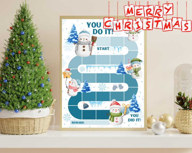 Snowman Reward Chart: Winter Potty Training, Good Behavior (PDF) - Etsy