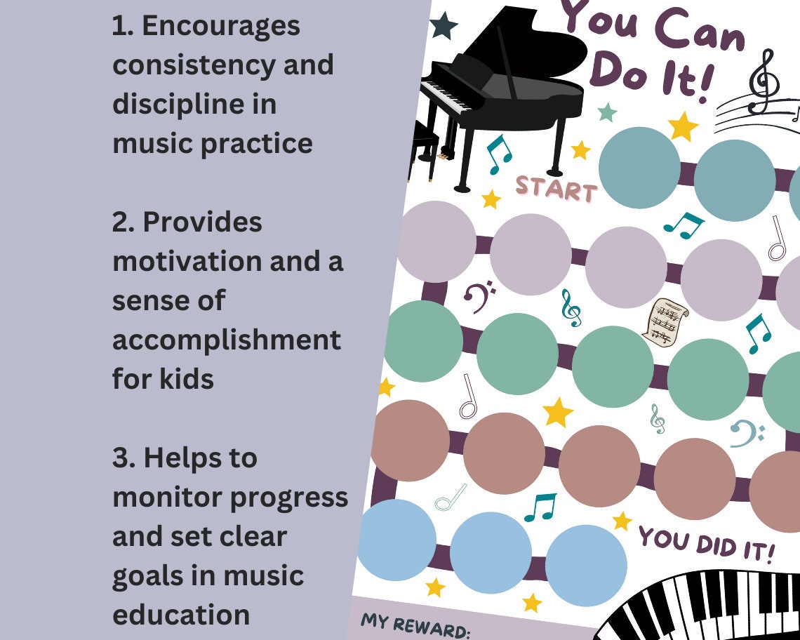 Printable Piano Reward Chart, Music Reward Chart, Piano Practice Chart ...