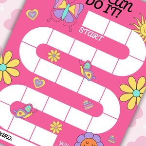 Printable Flower Reward Chart for Girls, Groovy Reward Chart, Pink ...