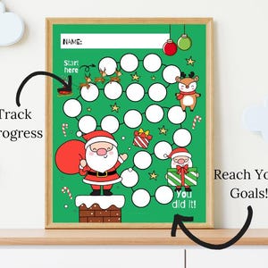 Christmas Reward Chart: Santa Sticker Habit Tracker (PDF, JPG, PNG) - Etsy