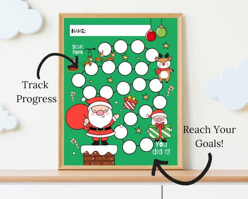 Christmas Reward Chart: Santa Sticker Habit Tracker (PDF, JPG, PNG) - Etsy