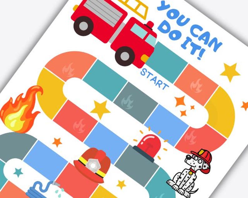 Fire Truck Reward Chart Printable, Kids Sticker Chart, Firefighter ...