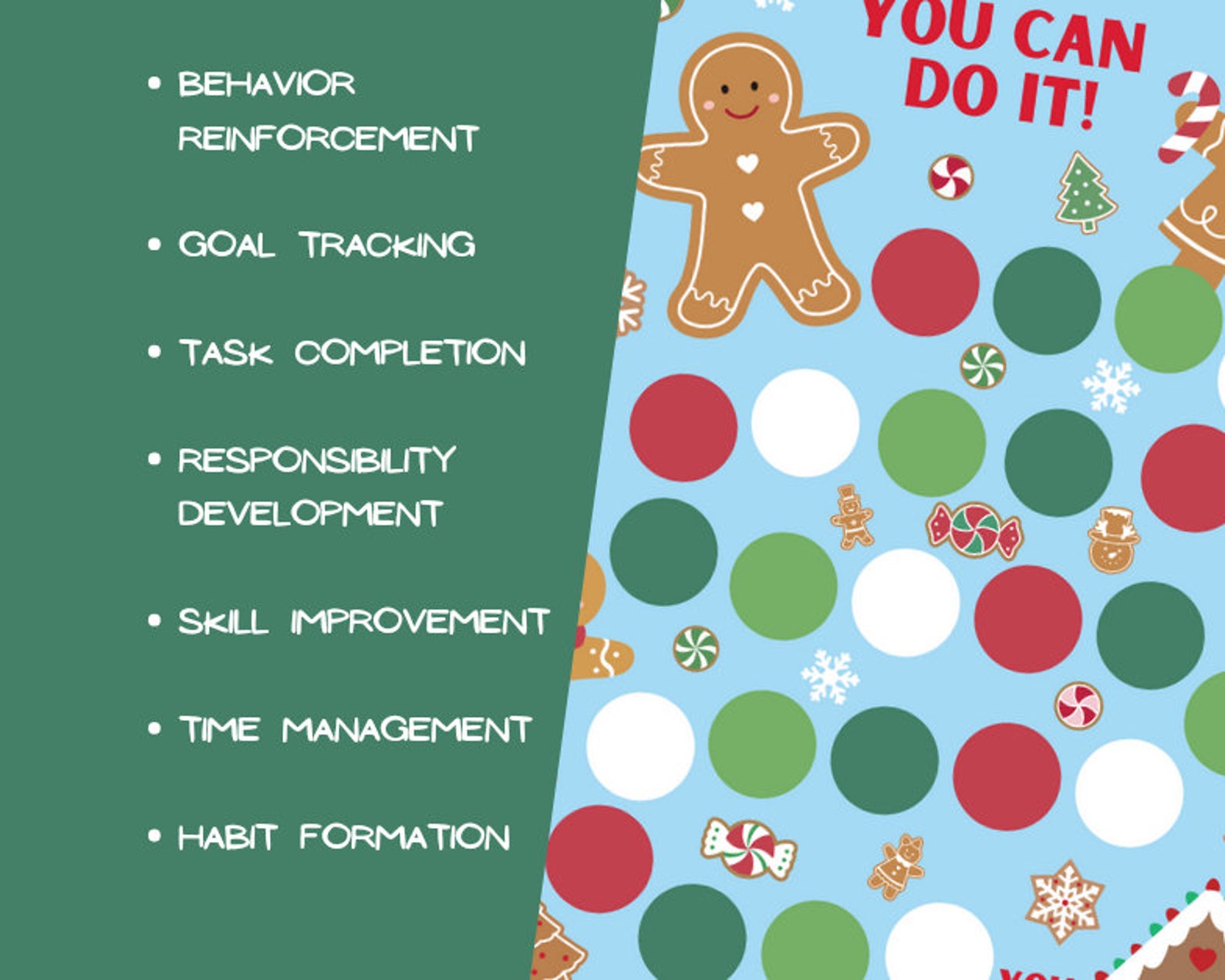 Printable Gingerbread Reward Chart: Christmas Behavior Tracker (PDF) - Etsy