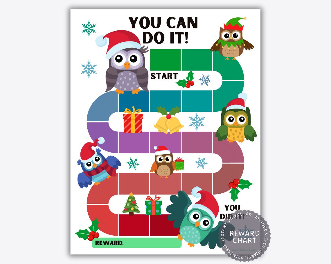 Printable Reward Chart, Christmas Reward Chart, Kids Reward Chart ...