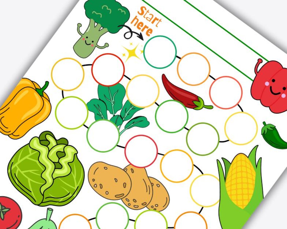 Printable Veggie Reward Chart: Kids & Adults (PDF, PNG, JPG) - Etsy