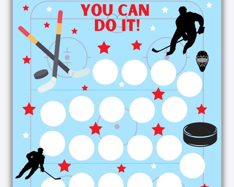 Hockey Reward Chart, Sport Reward Chart, Hockey Sticker Chart, Behavior ...