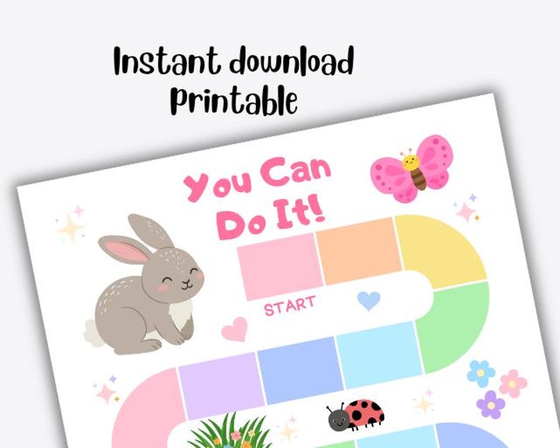 Easter Bunny Reward Chart Printable for Kids & Toddlers, Potty Training ...