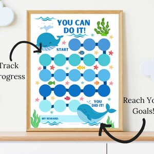Whale Reward Chart: Under the Sea Toddler Habit Tracker (PDF, PNG, JPG ...