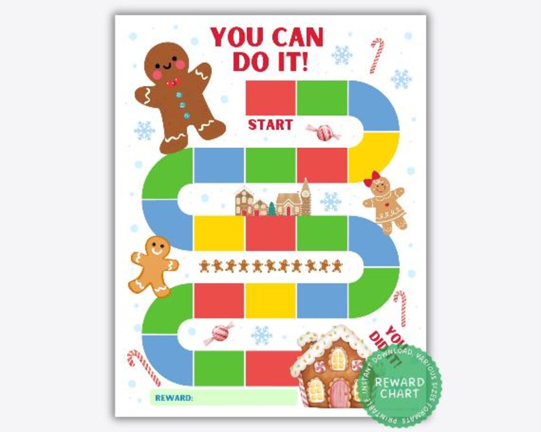 Gingerbread Reward Chart: Christmas Holiday Habit Tracker (printable ...