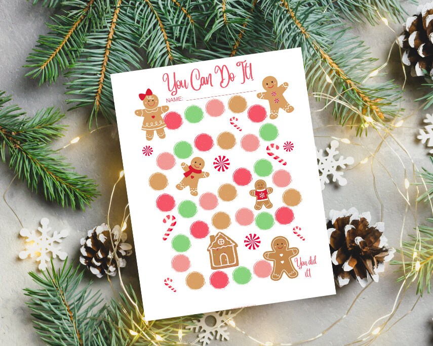 Printable Gingerbread Reward Chart, Christmas Reward Chart, Potty ...