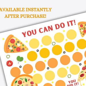 Printable Pizza Reward Chart, Sticker Chart, Reward Chart Kids ...