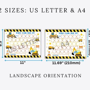 Construction Truck Reward Chart: Potty Training Sticker Chart (PNG, PDF ...