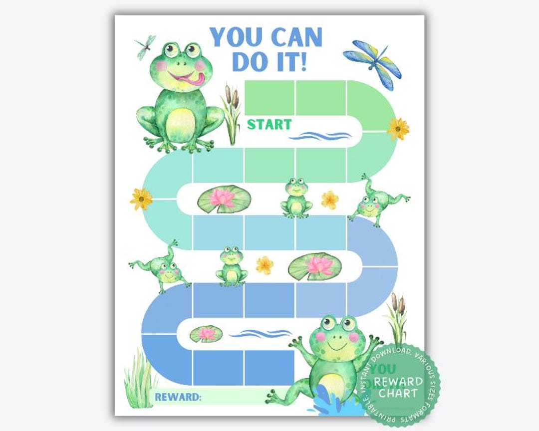 Printable Frog Reward Chart: Kids Habit & Potty Training (PDF) - Etsy