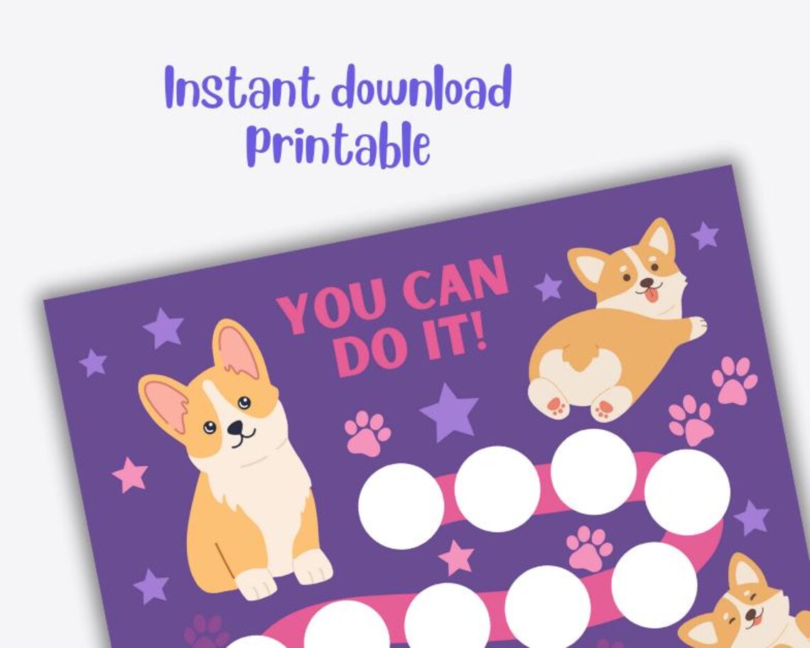 Corgi Reward Chart: Potty Training & Chore Tracker (digital Download ...