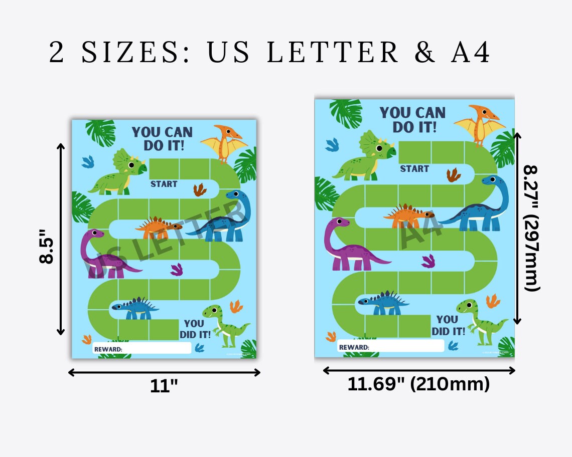 Dinosaur Potty Training Chart for Toddlers – Dino Sticker Reward Chart ...