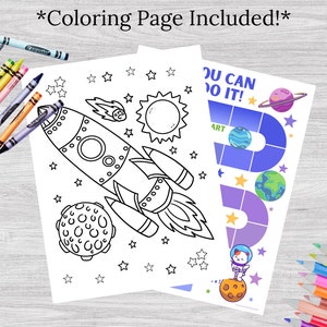 Space Reward Chart, Printable Kids Reward Chart, Potty Training Chart ...