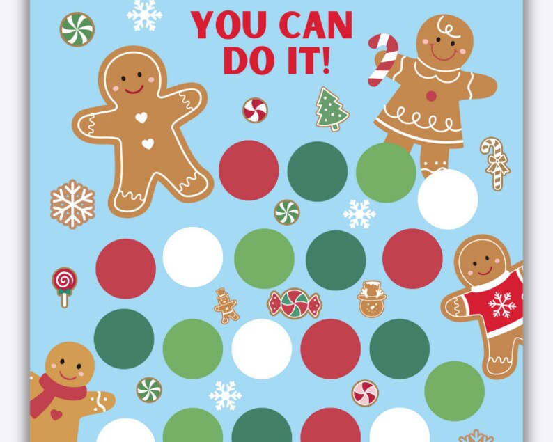 Printable Gingerbread Reward Chart: Christmas Behavior Tracker (PDF) - Etsy
