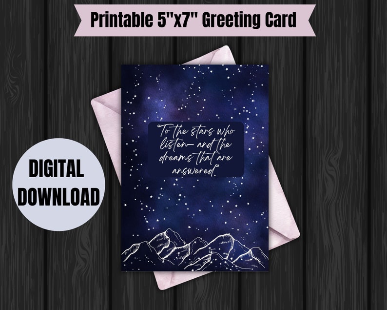 ACOTAR Digital Printable Birthday Greeting Card Foldable or Standalone ...