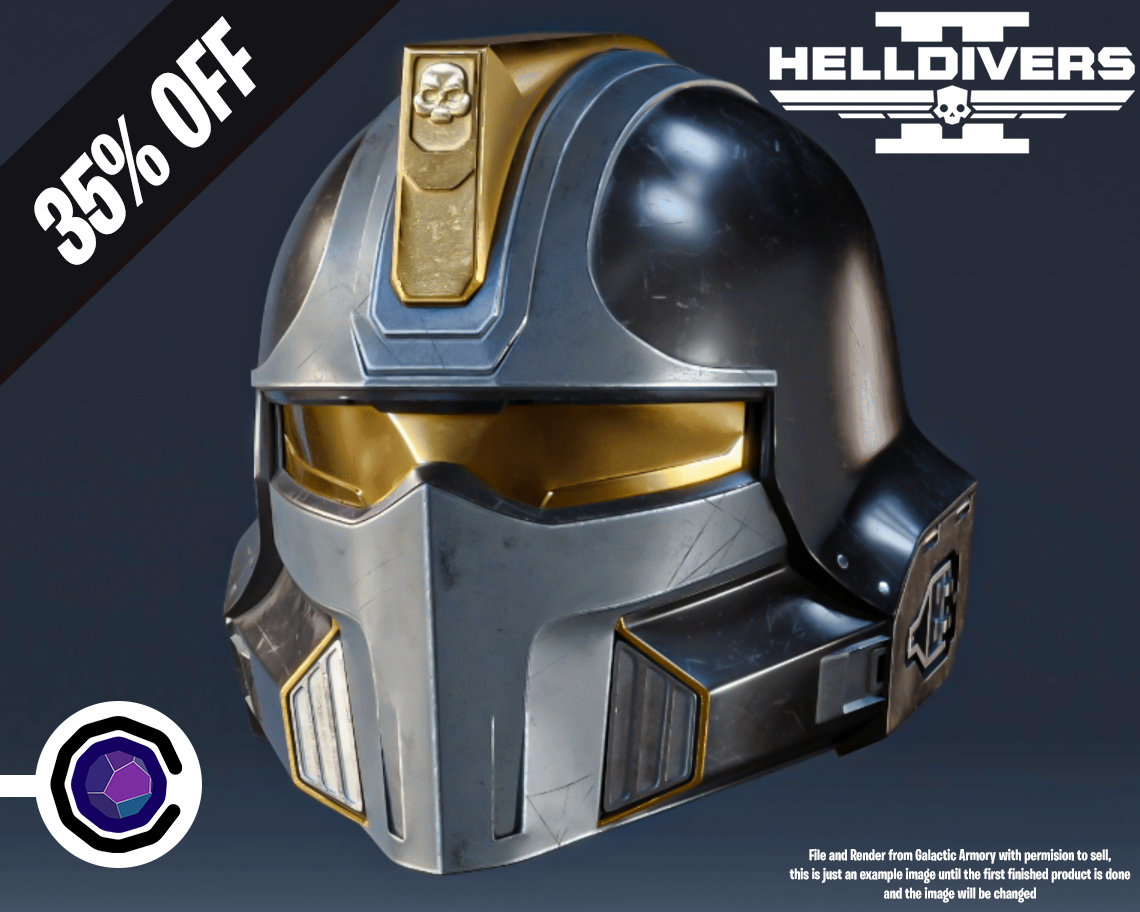 Helldivers 2 Hero of the Federation Helmet Cosplay 3D Print 3D Printed ...