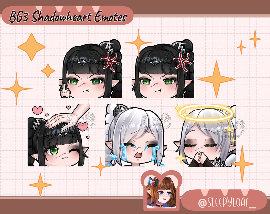 Shadowheart Baldur's Gate 3 Twitch Emotes - Etsy