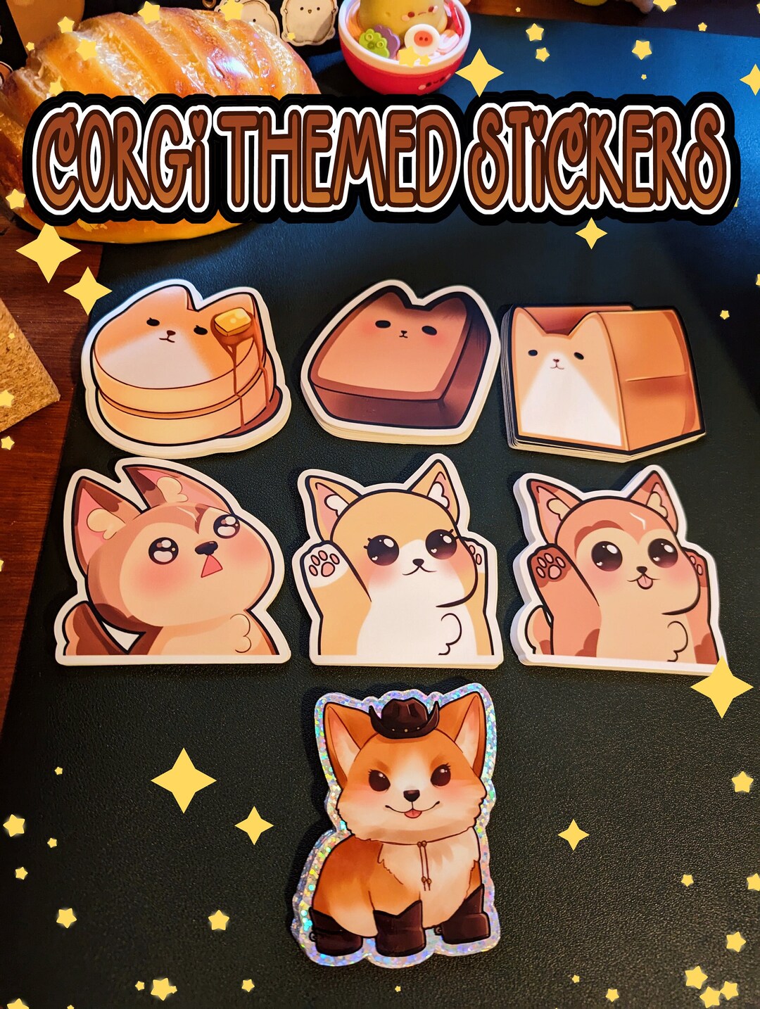 Large Corgi Pastry Themed Stickers 3x3 Inches - Etsy
