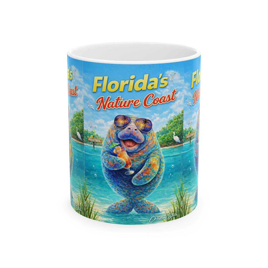 Florida's Nature Coast Manatee Mug | Ceramic 11oz 15oz - Etsy