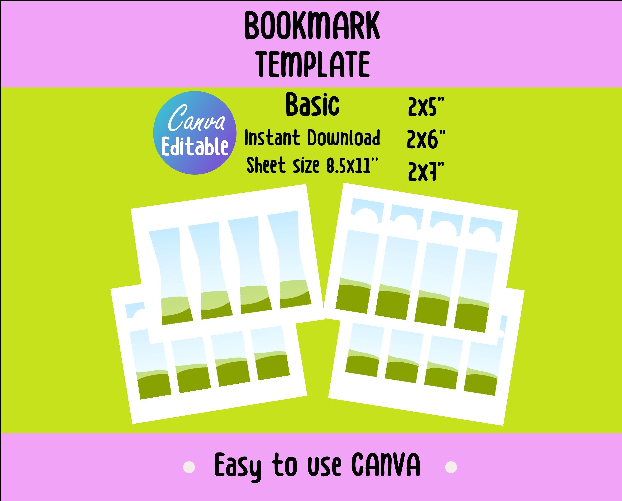 Canva Bookmark Template, Canva Editable Basic Bookmark, Digital ...