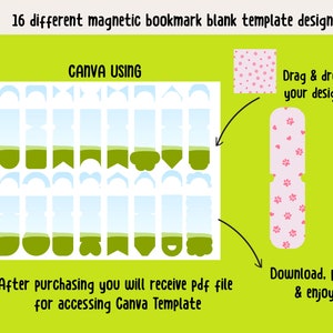 Magnetic Bookmark Template, Magnetic Bookmark SVG, Custom Bookmark Template, Page Holder Svg ...