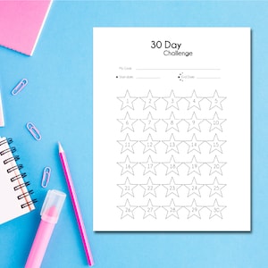 30 Day Challenge, Printable Habit Tracker, 30 Day Goal Tracker ...