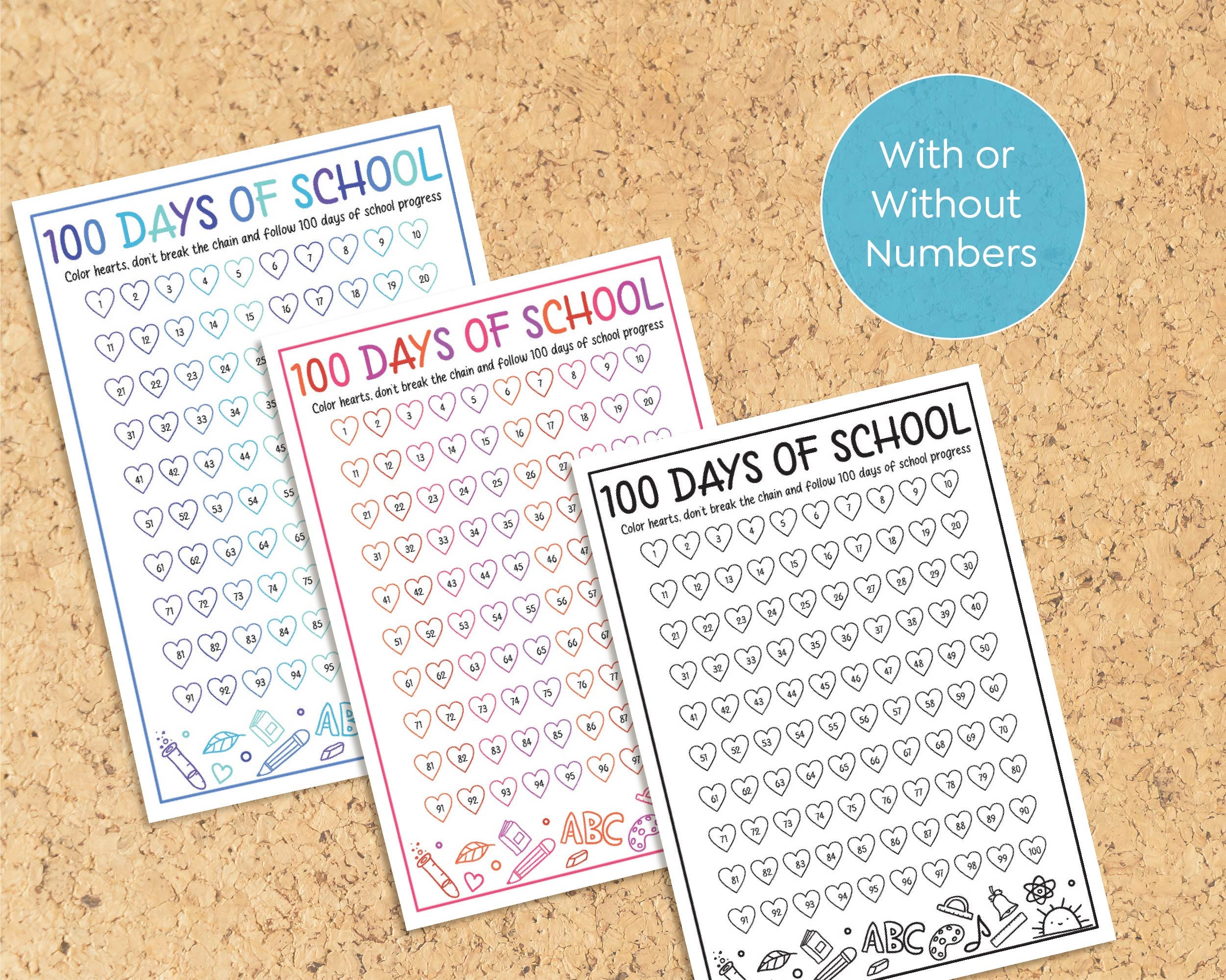 100 Days of School Tracker Printable Tracker for Kids 100 Days of ...