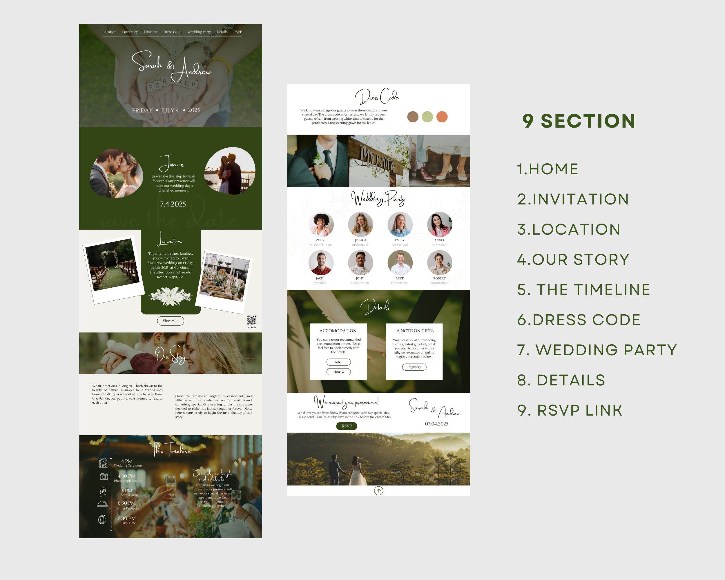 Canva Wedding Website Template, Website Canva Template, Digital Wedding ...