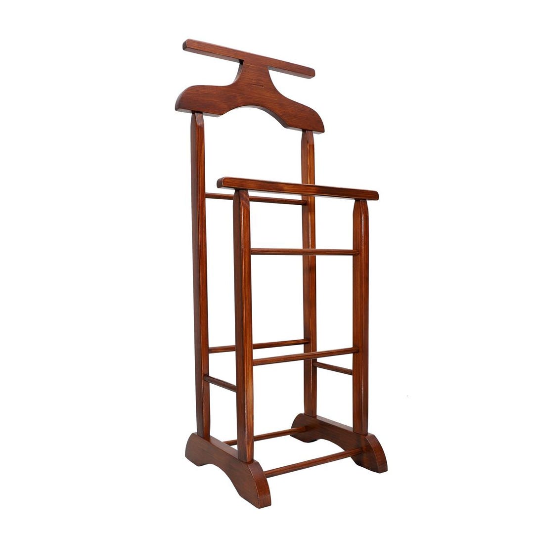 Wooden Valet Stand - Hazelnut, Wooden Valet Stand, Suit Rack, Handmade ...