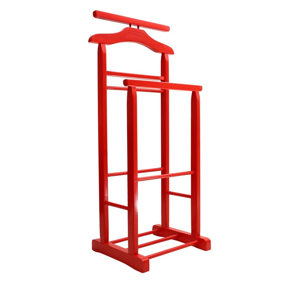 Classic Double Valet Stand Red, Wooden Valet, Suit Rack, Handmade Valet ...
