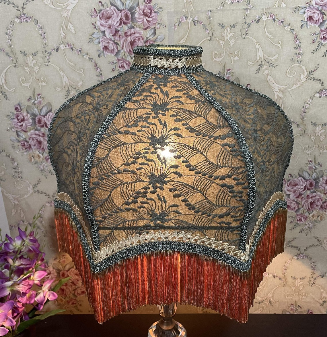 Lampshade/sage Green Lampshade/victorian Lampshade/table Lampshade ...