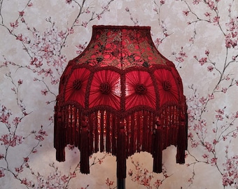 Handmade Victorian-style Maximalist Beaded Lampshade With Red and ...