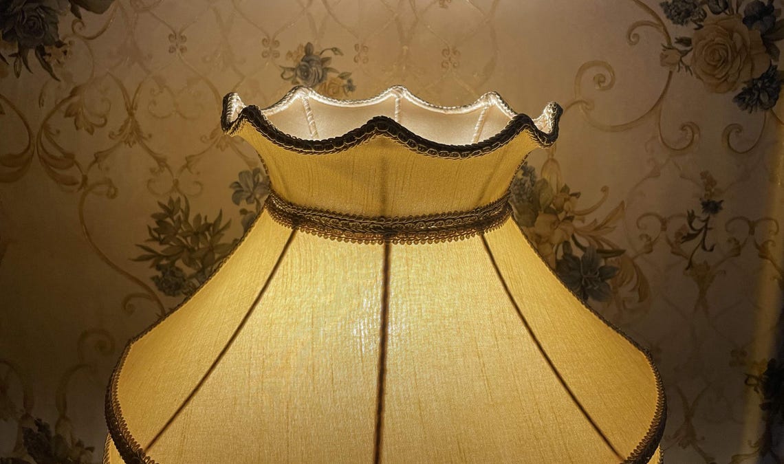 Handmade Victorian Crown Lampshade: Beige Silk Fringe Tassel - Etsy
