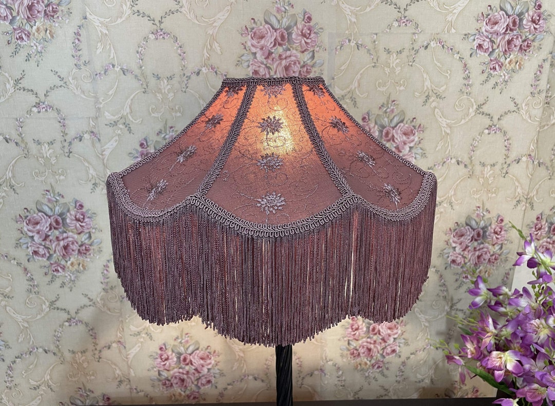 Handmade Embroidered Lace Lampshade With Fringe - Etsy