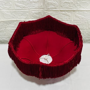 Red Brocade Lampshade With Fringe: Handmade Victorian Style - Etsy