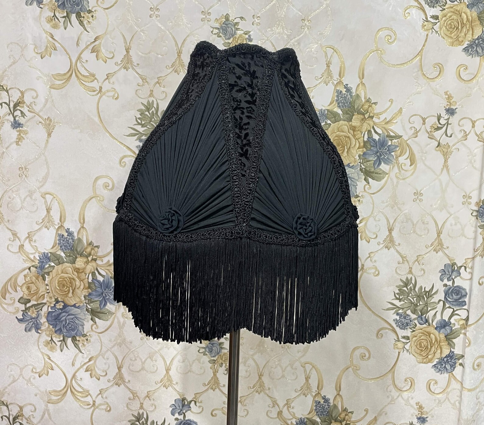 Gothic Velvet Lampshade: Victorian Style Dome Shade With Fringe - Etsy