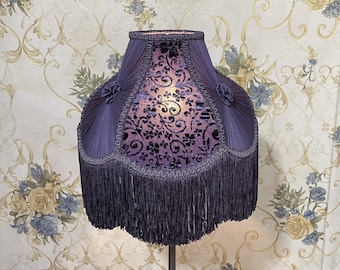 Vintage Victorian Lampshade in Purple - Etsy