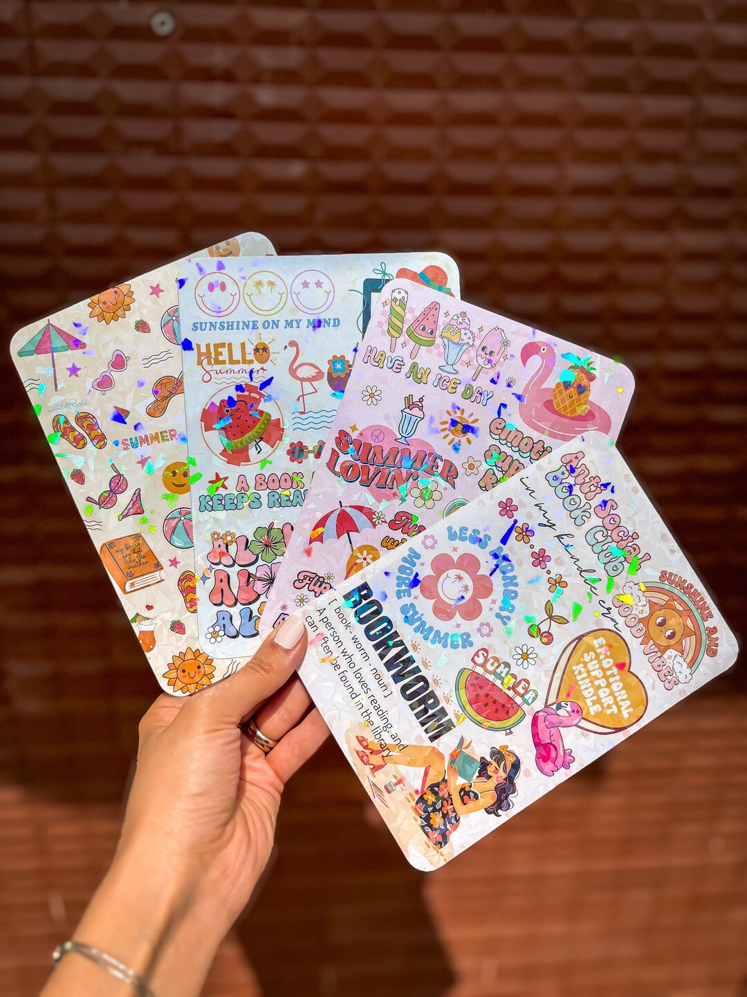 Kindle Insert Kindle Srickers Summer E-reader Holographic Case Insert ...