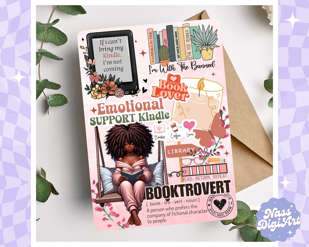 Kindle Insert for Clear Case Kindle Skin Black Girl Printable Kindle ...