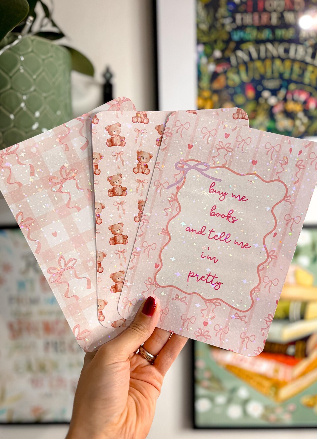 Coquette Kindle Insert Pink Bow Kindle Srickers E-reader Holographic ...