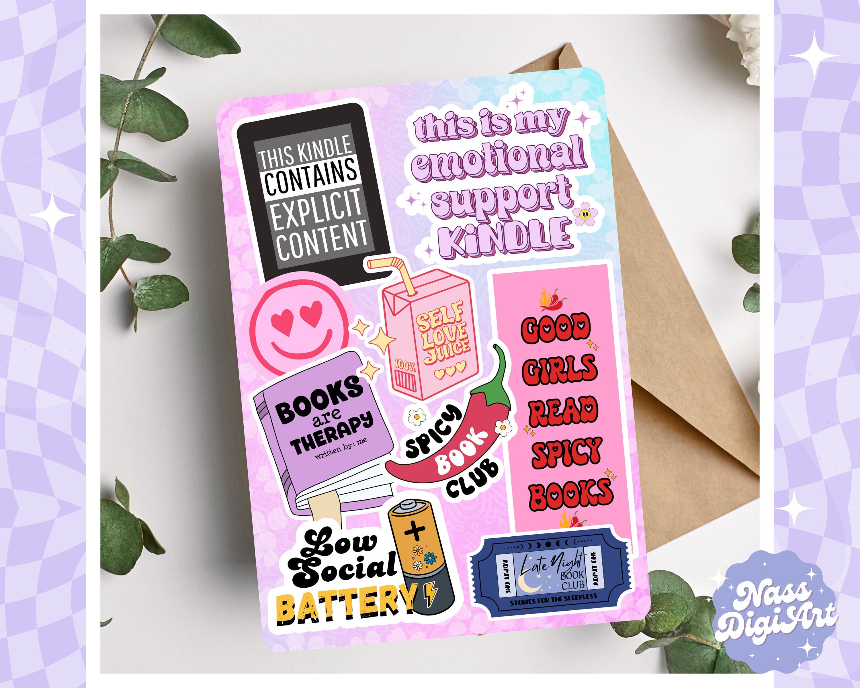 Kindle Insert Bookish Stickers Kindle Paperwhite Decor Smut Png Spicy ...