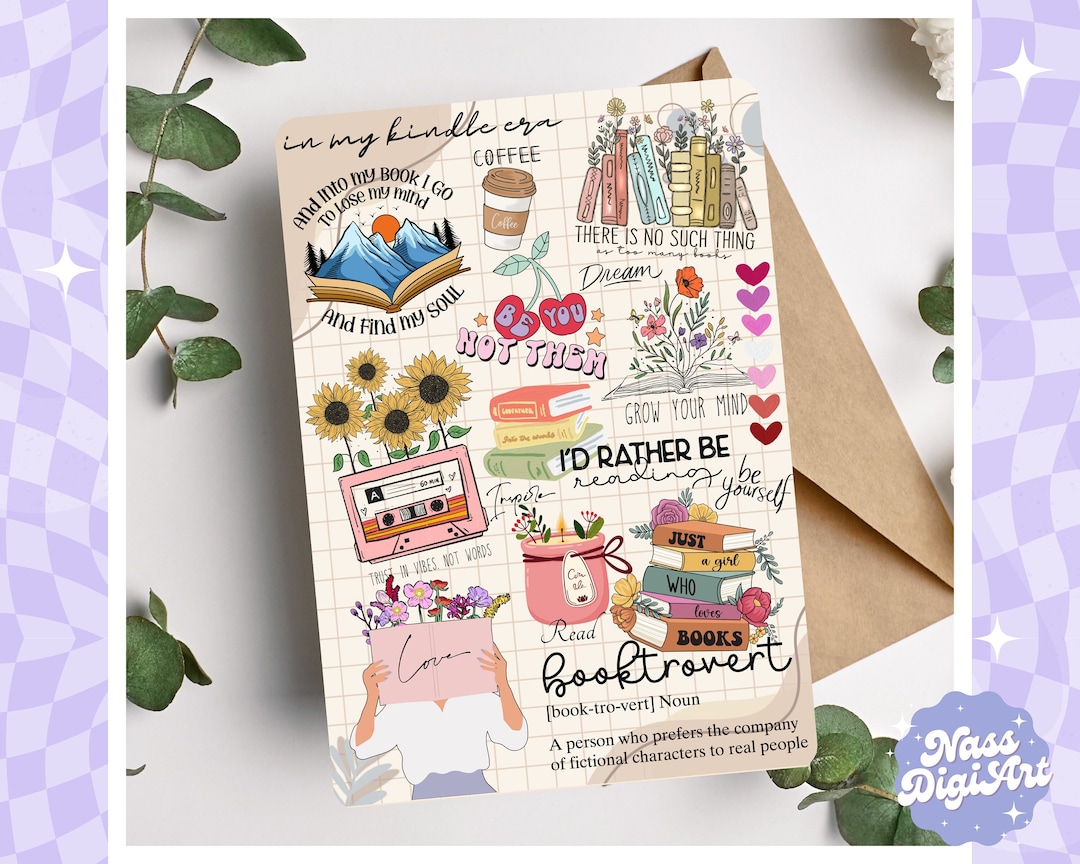 Kindle Insert Kindle Stickers Printable E-reader Skin Digital Bookish ...