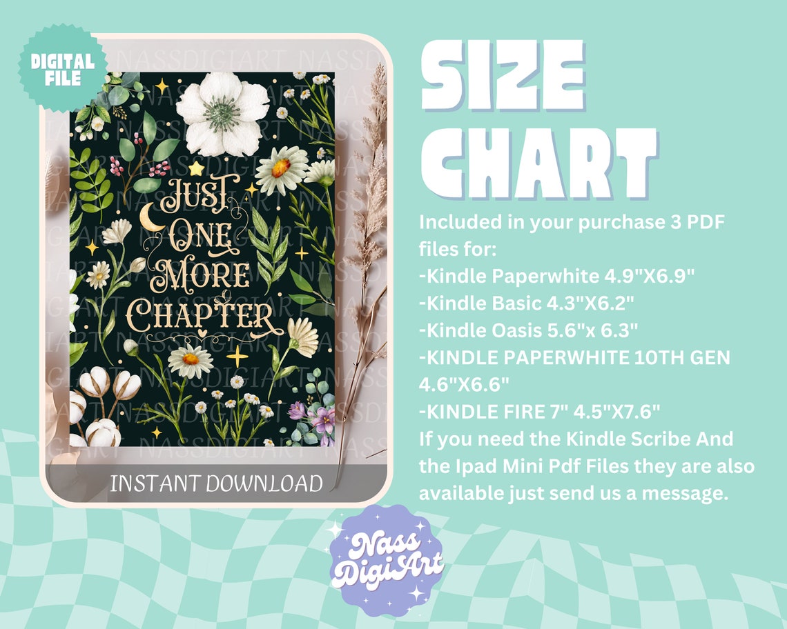 Botanical Kindle Insert Kindle Stickers Printable E-reader Skin Digital ...