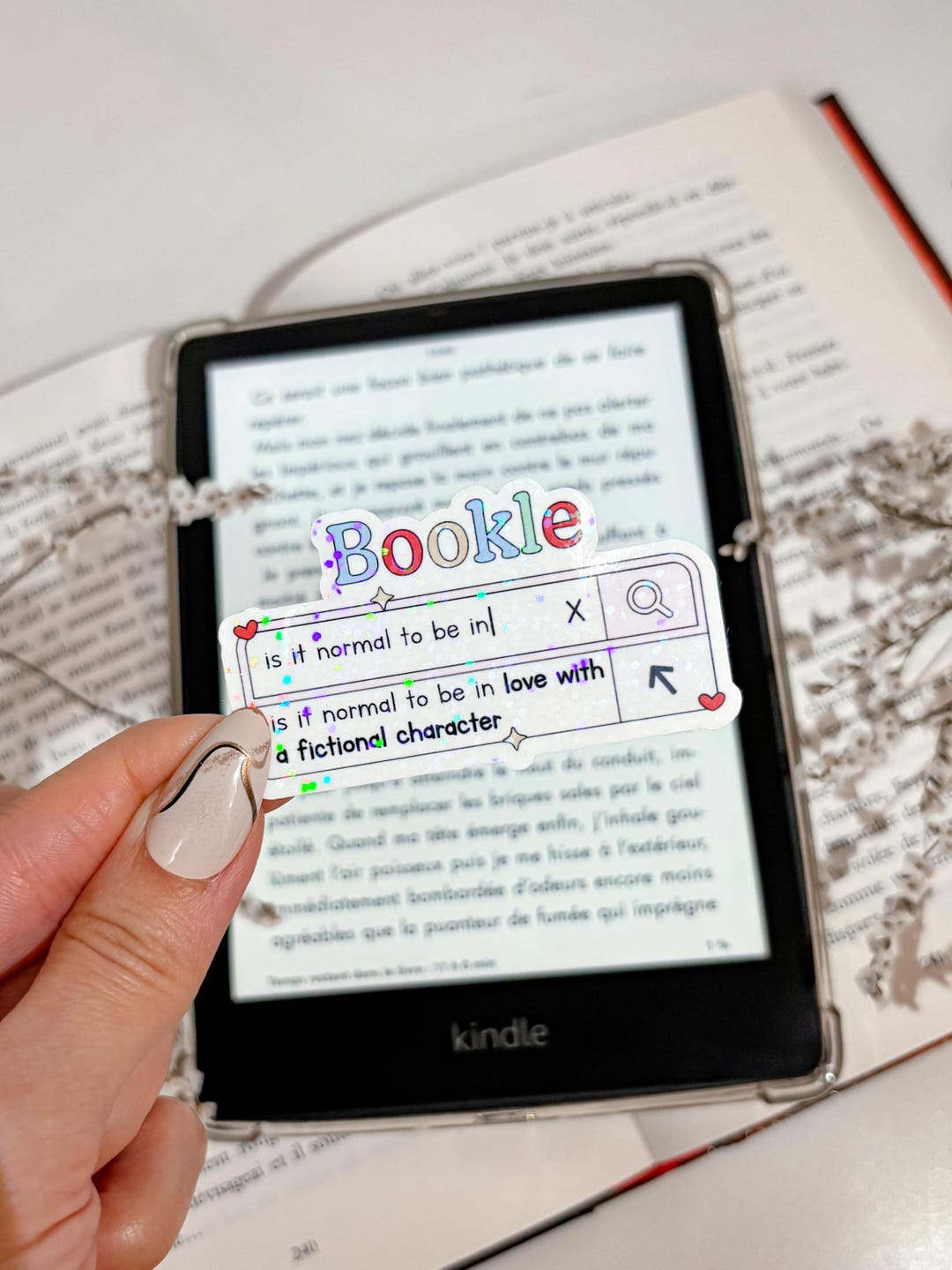 Kindle Sticker Cute Kobo Decor Romantasy E-reader Holographic Sticker ...
