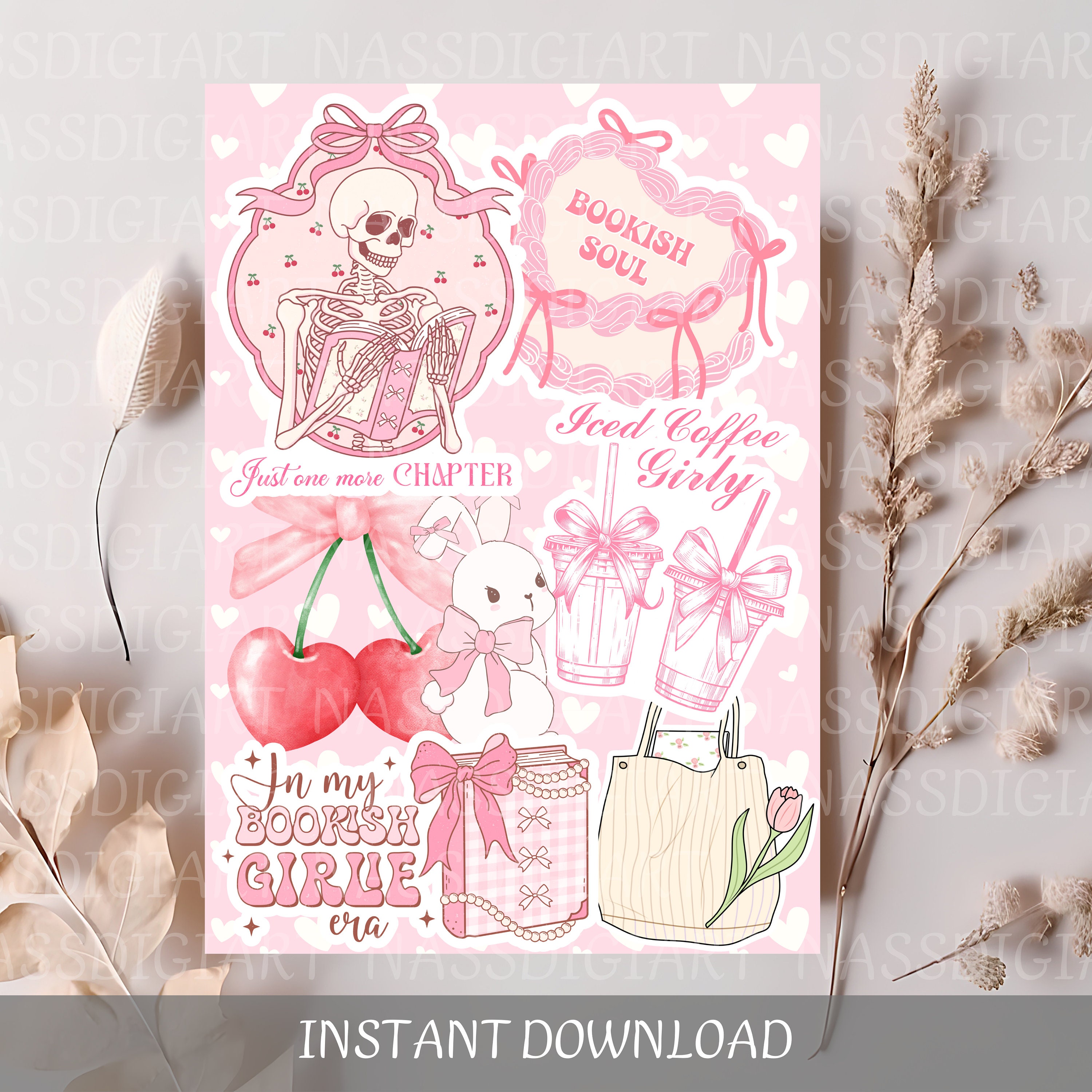 Kindle Insert Kindle Stickers Printable Kindle Paperwhite Skin Bows ...